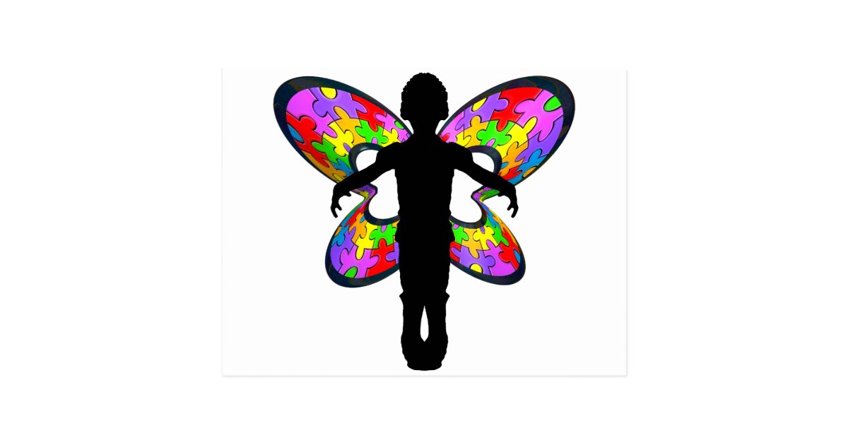 Autistic Butterfly Ribbon Postcard | Zazzle.com