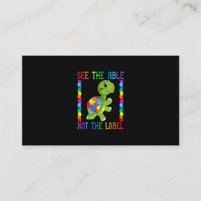 Autistic Kid Mom Turtle Fighter Autism Puzzle Business Card | Zazzle