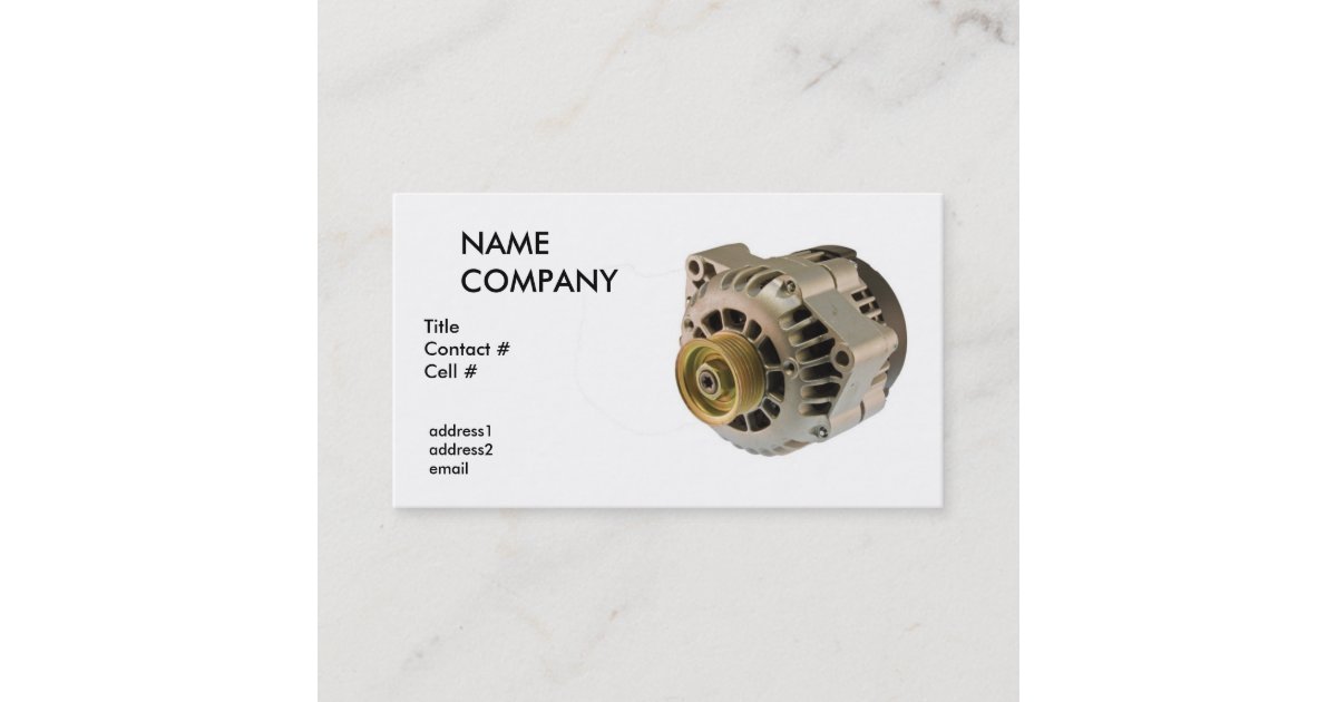 auto alternator business card | Zazzle