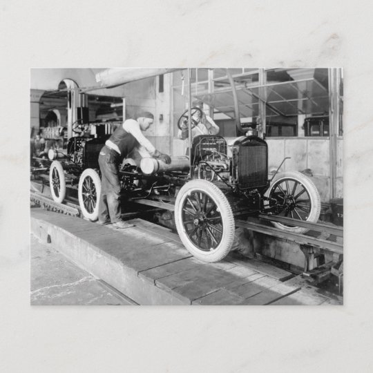 Auto Assembly Line, 1920s Postcard | Zazzle.com