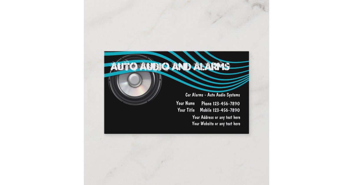 Auto Audio And Alarms Business Cards | Zazzle