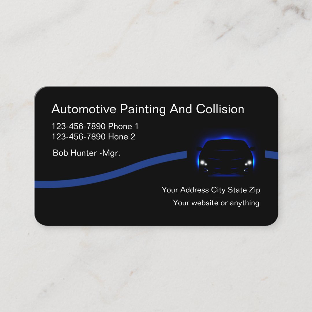 Auto Body And Collision Business Card | Zazzle