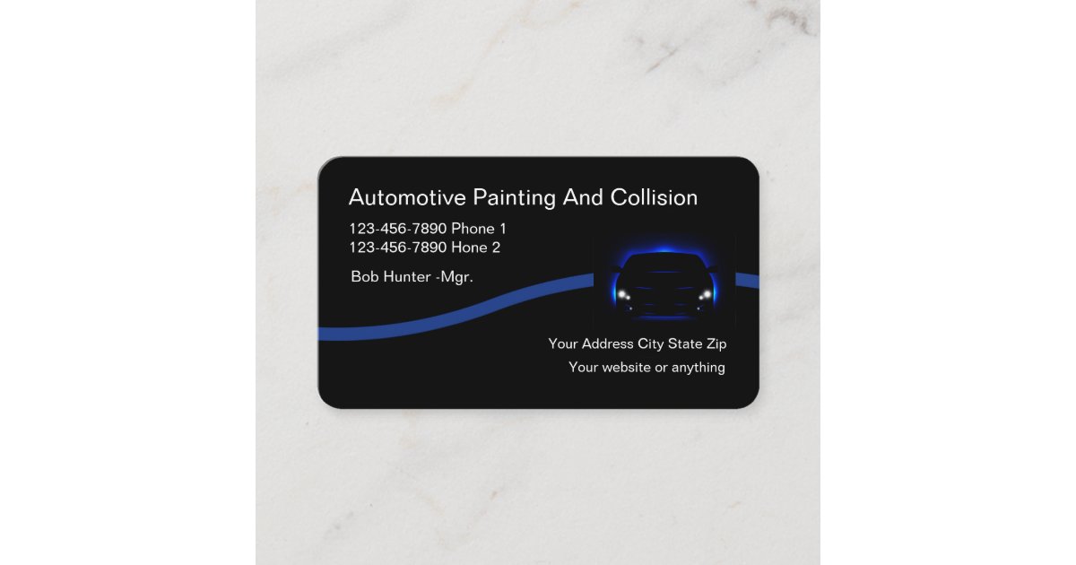 Auto Body And Collision Business Card | Zazzle
