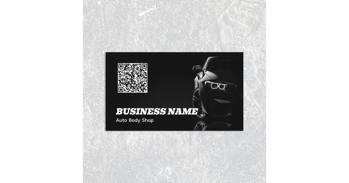 Auto Body Car QR Business Card | Zazzle