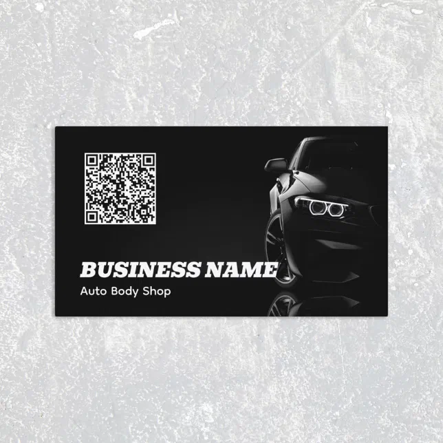 Auto Body Car QR Business Card | Zazzle