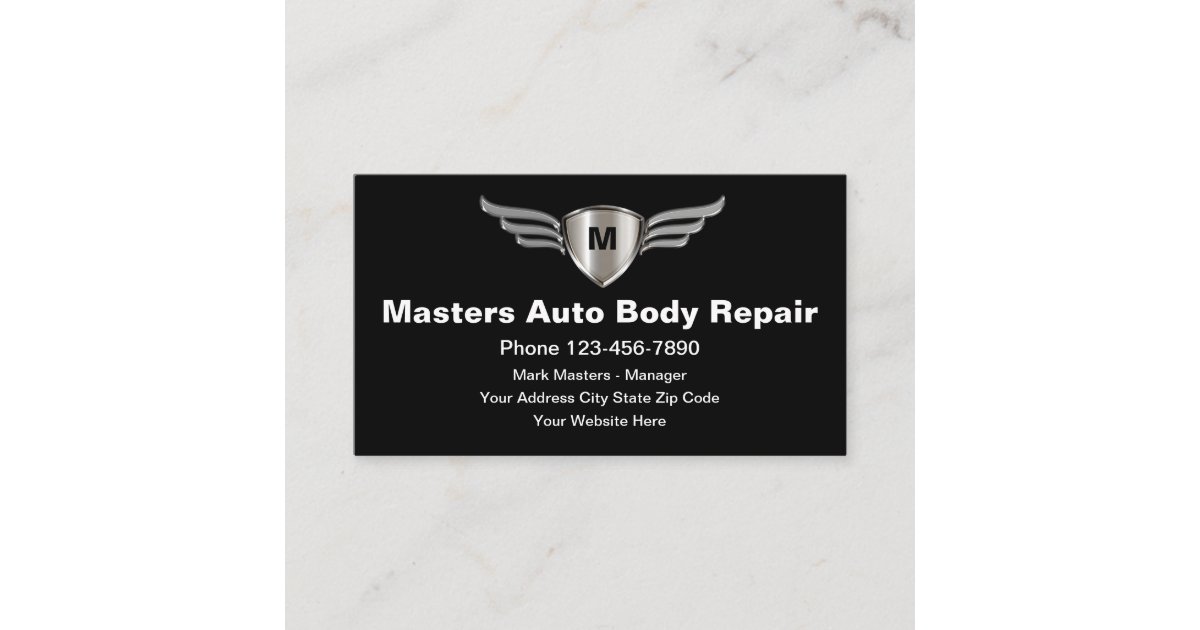 Auto Body Collision Repair Business Card | Zazzle
