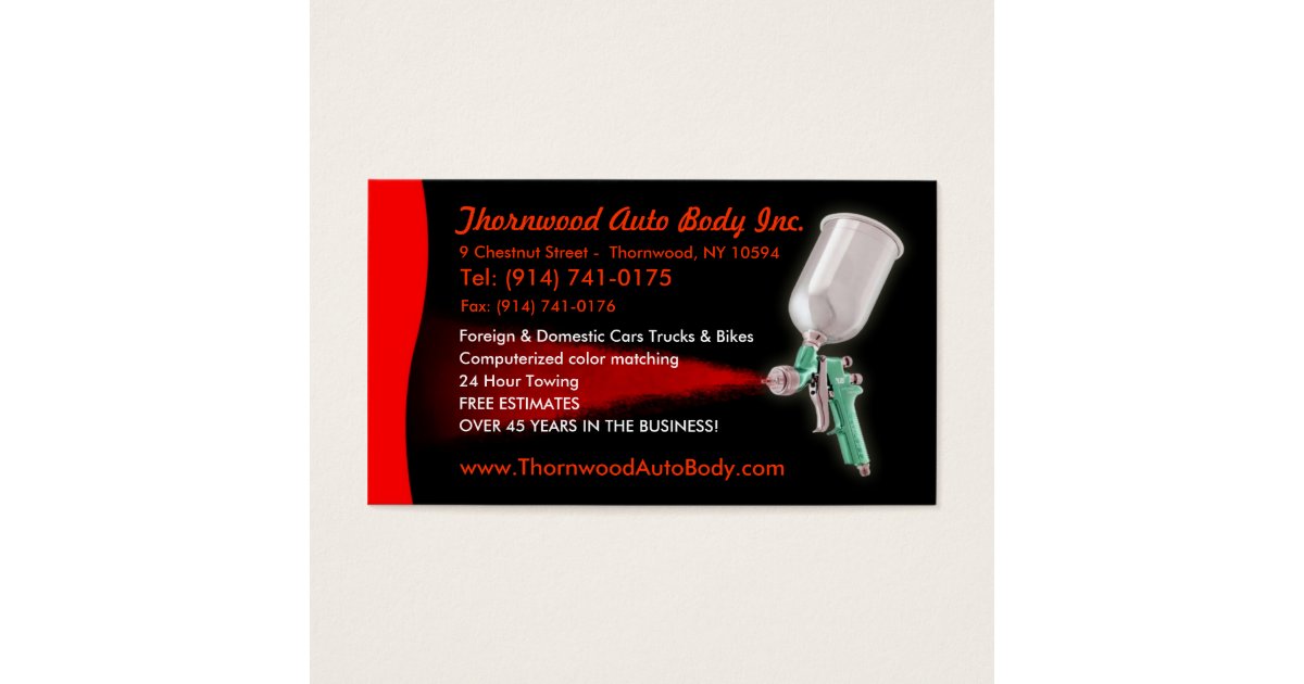 Auto Body CUSTOMIZABLE Business Card | Zazzle.com