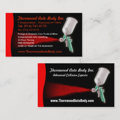 Auto Body CUSTOMIZABLE Business Card | Zazzle