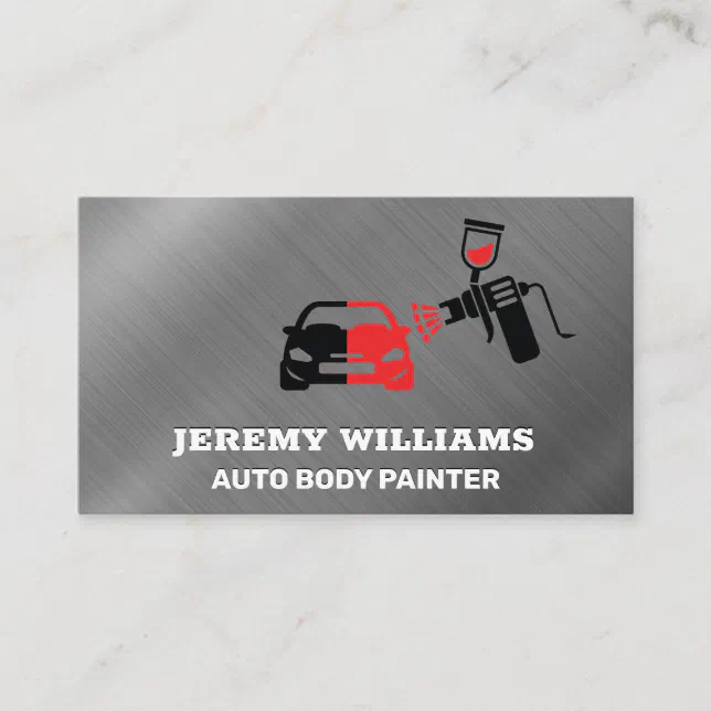 Auto Body Paint Shop | Spray Paint Logo Business Card | Zazzle