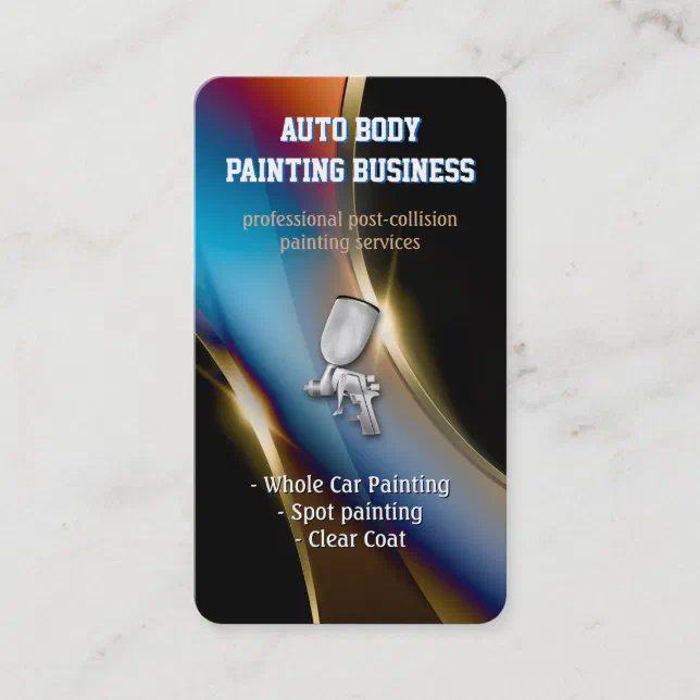 Auto Body Painting | Modern Business Card | Zazzle