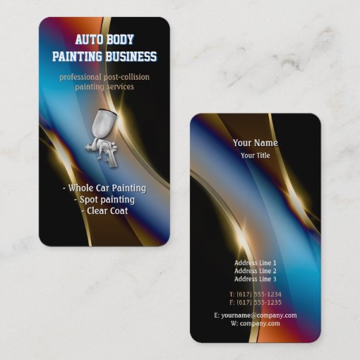 Auto Body Painting | Modern Business Card | Zazzle