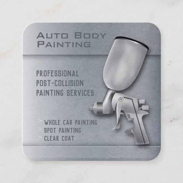 Auto Body Painting | Professional Square Business Card | Zazzle