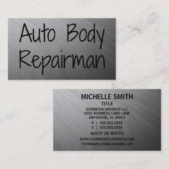 Auto Body Repairman Business Card | Zazzle