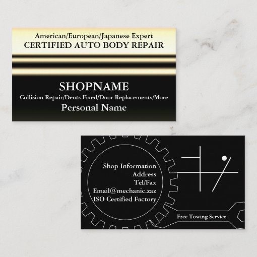 Auto Body Shop Business Card | Zazzle