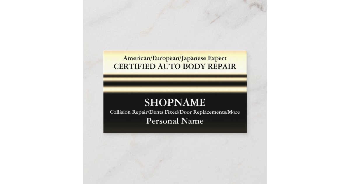 Auto Body Shop Business Card | Zazzle