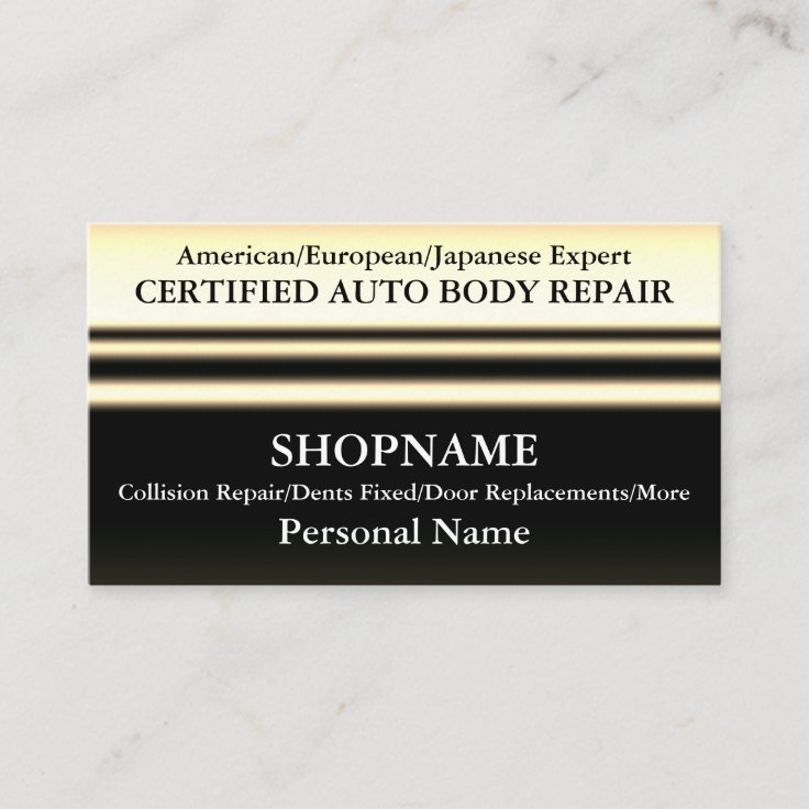 Auto Body Shop Business Card | Zazzle