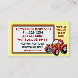 Auto Body Shop Business Card | Zazzle