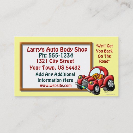Auto Body Shop Business Card | Zazzle