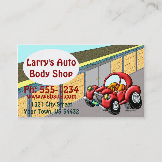 Auto Body Shop Business Card | Zazzle