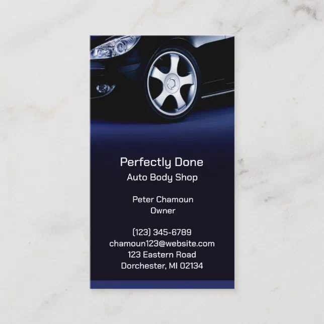 Auto Body Shop Business Card | Zazzle