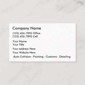 Auto Body Shop Business Cards | Zazzle