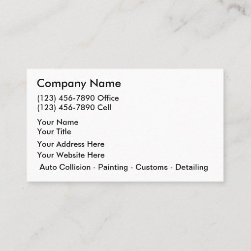 Auto Body Shop Business Cards | Zazzle