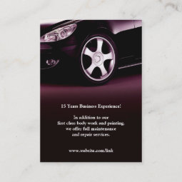Auto Body Shop Chubby Business Card | Zazzle