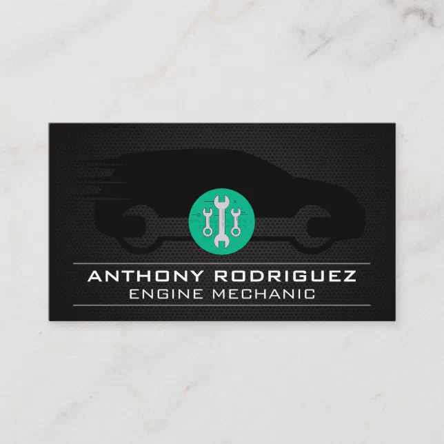 Auto Car Logo | Wrenches | Mechanic Business Card | Zazzle