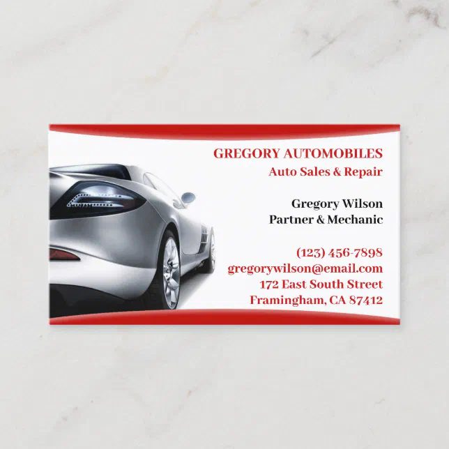 Auto Cars Business Card | Zazzle