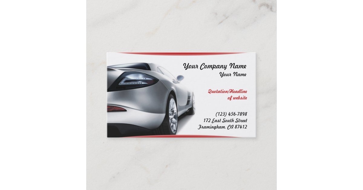 Auto Cars Business Card | Zazzle