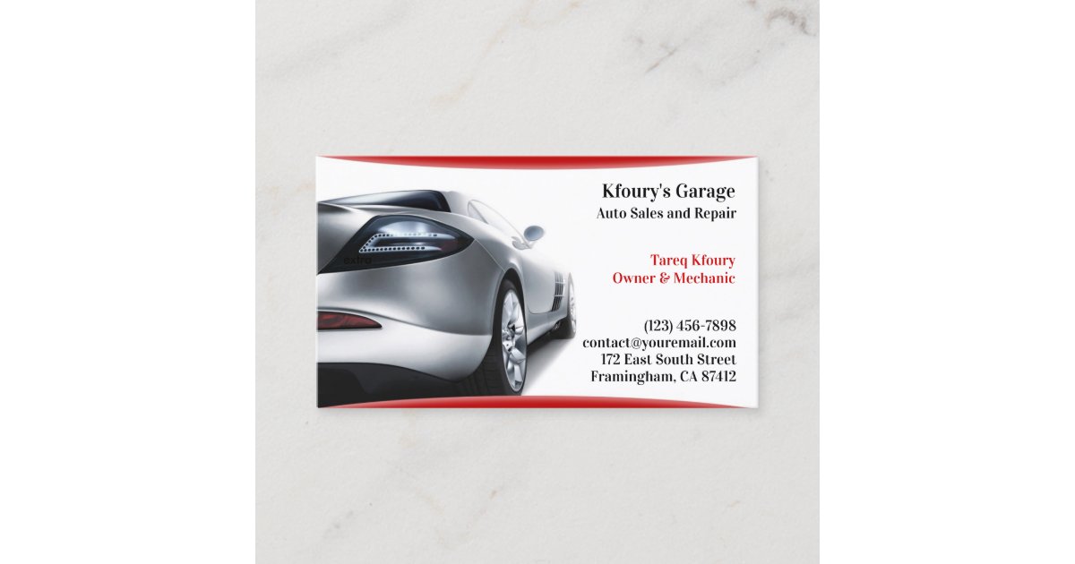 Auto Cars Business Card | Zazzle