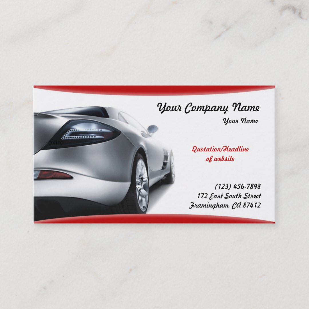Auto Cars Business Card | Zazzle