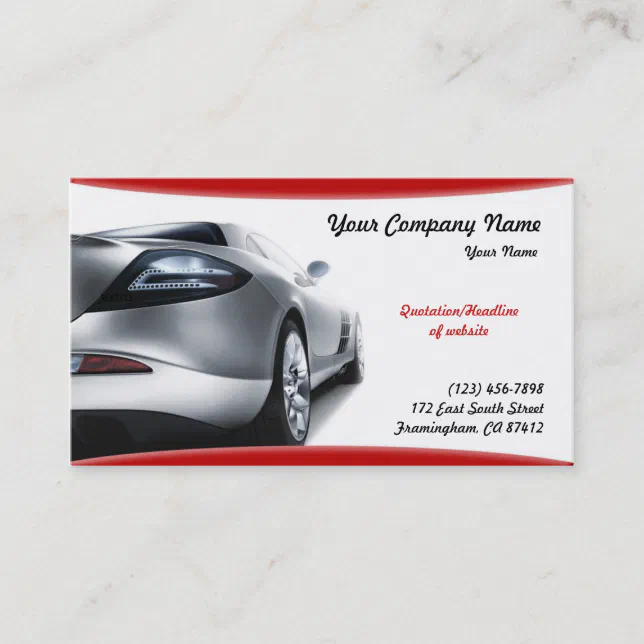Auto Cars Business Card | Zazzle