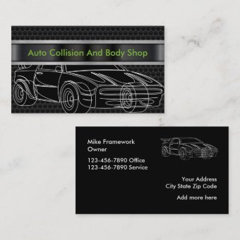 Auto Collision And Body Shop Business Card | Zazzle