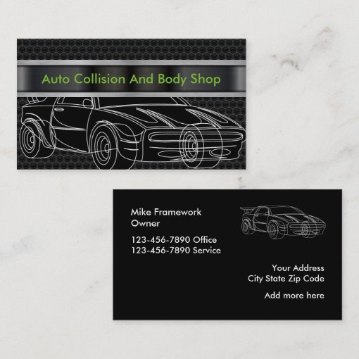 Auto Collision And Body Shop Business Card | Zazzle