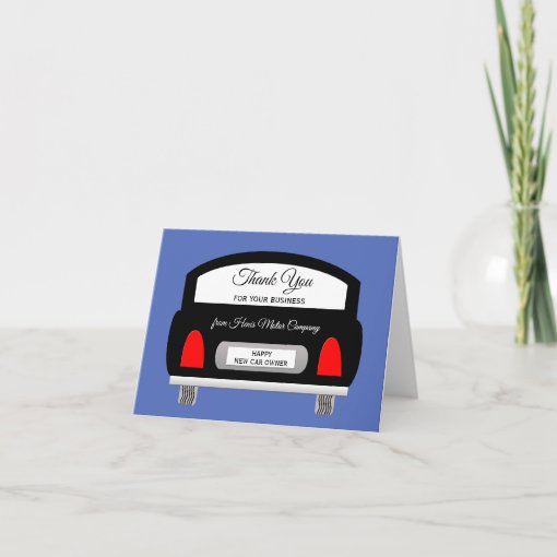 Auto Dealer Car Sales Thank You Note Card | Zazzle