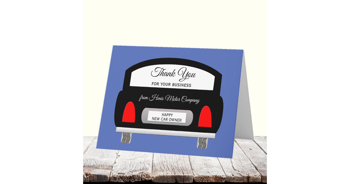 Auto Dealer Car Sales Thank You Note Card | Zazzle