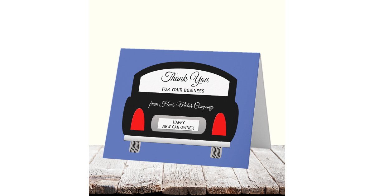 Auto Dealer Car Sales Thank You Note Card | Zazzle