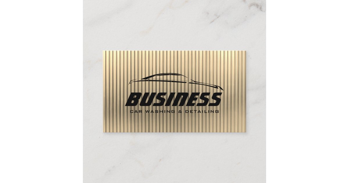 Auto Detailing Automotive Car Sale Modern Gold Business Card | Zazzle