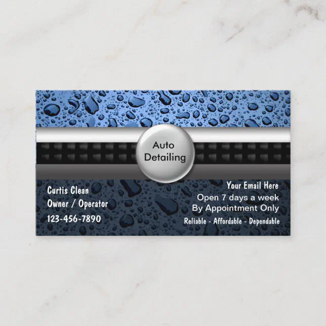 Auto Detailing Business Cards | Zazzle