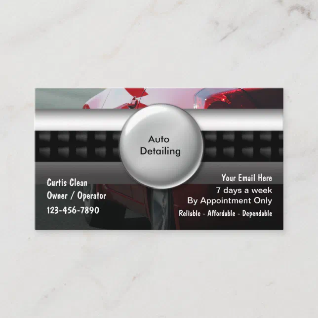 Auto Detailing Business Cards | Zazzle