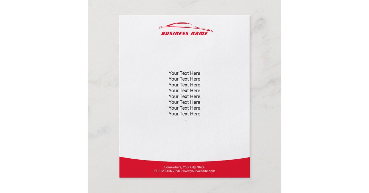 Auto Detailing Car Repair Modern Red Automotive Flyer | Zazzle