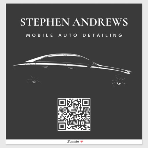 Auto Detailing Cleaning Auto Repair Logo QR Code Sticker | Zazzle