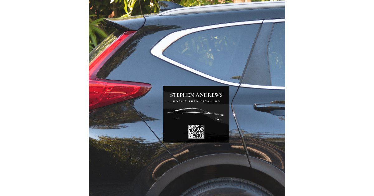 Auto Detailing Cleaning Auto Repair Logo QR Code Sticker | Zazzle