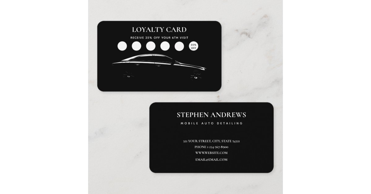 Auto Detailing Cleaning Auto Repair Loyalty Card | Zazzle