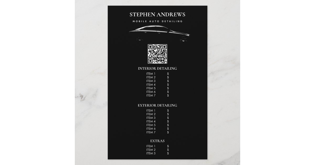 Auto Detailing Cleaning Auto Repair QR Code Flyer | Zazzle