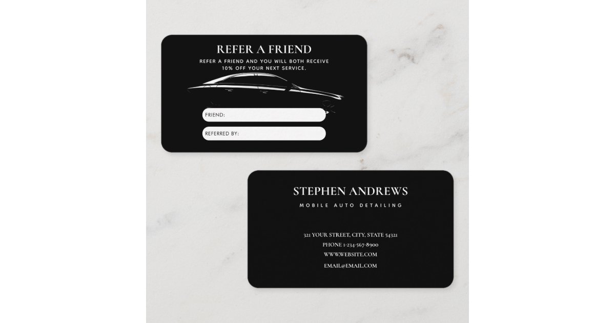 Auto Detailing Cleaning Auto Repair Referral Card | Zazzle