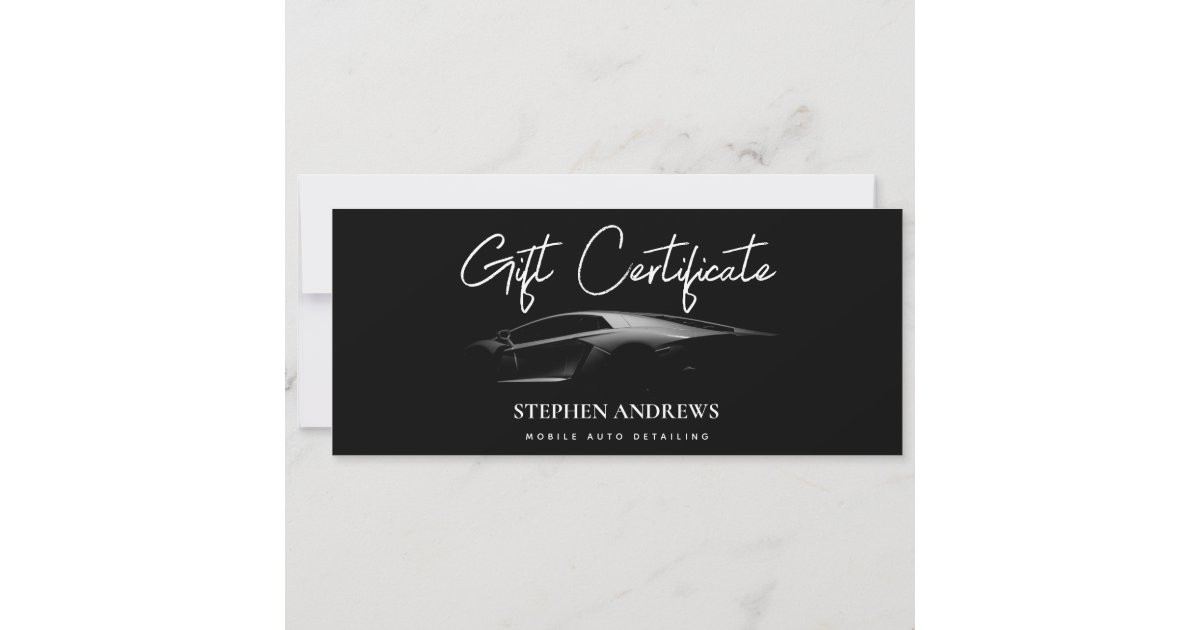 Auto Detailing Cleaning Gift Certificate Voucher | Zazzle