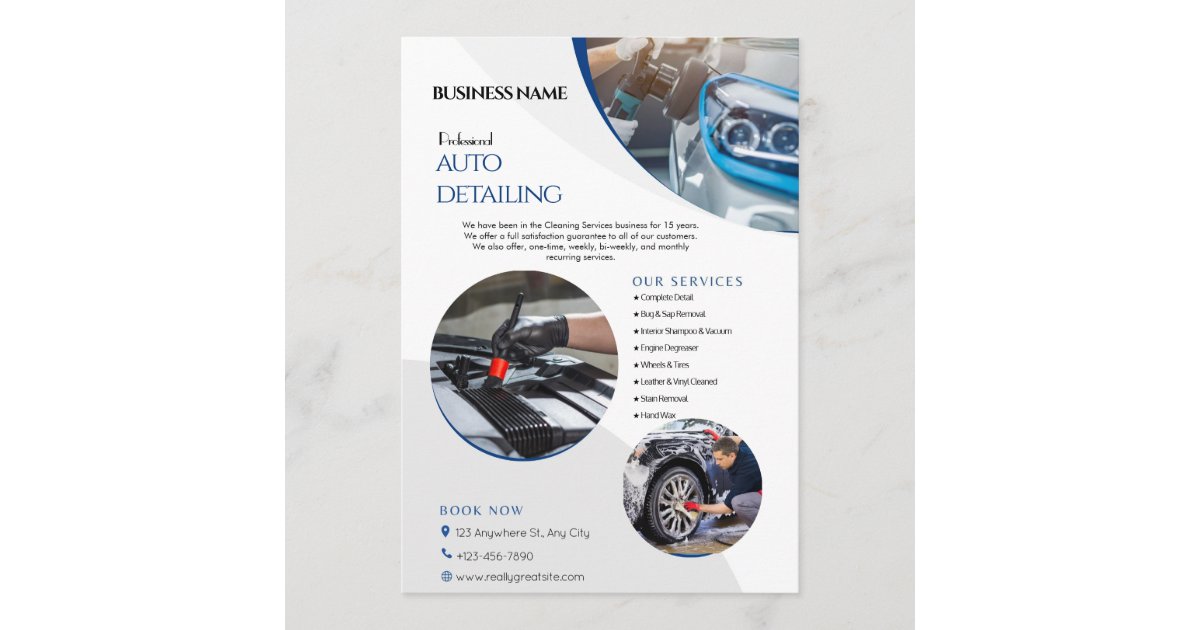 Auto Detailing Cleaning Service Business flyers Invitation | Zazzle