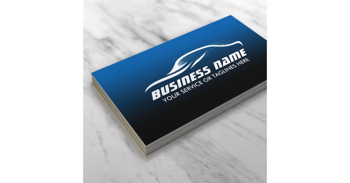 Auto Detailing Cool Car Shape Blue Automotive Business Card | Zazzle